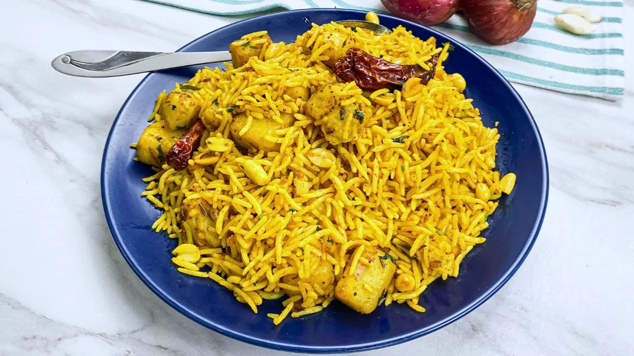 Authentic Indian Masala Fried Rice Recipe (Phodnicha Bhat)